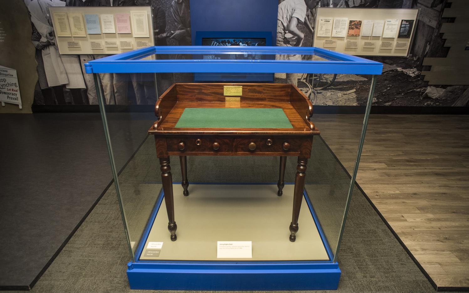Artifact - Voting Rights Act Signing Desk - LBJ Library
