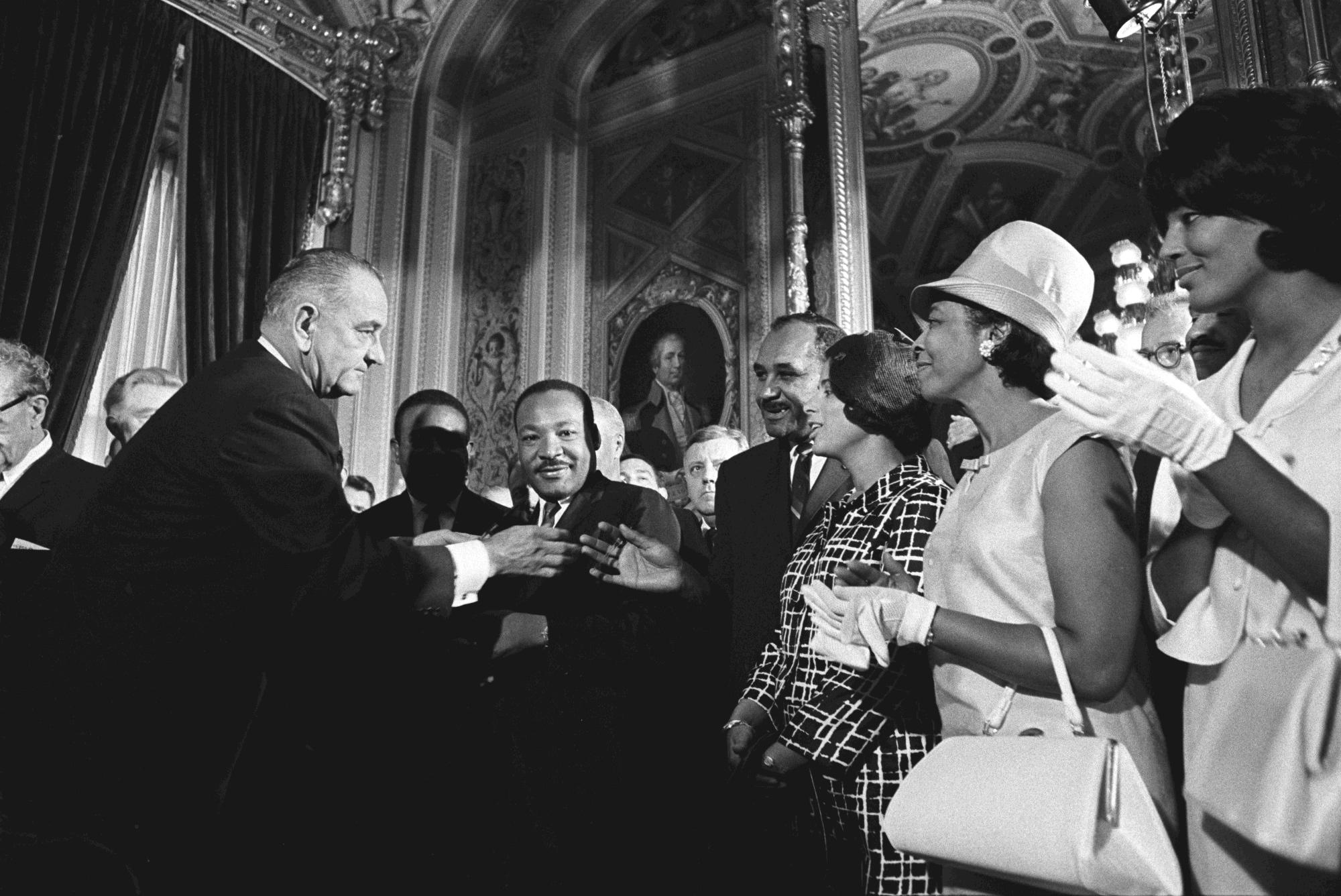 Photo - Signing of the Voting Rights Act - LBJ Library
