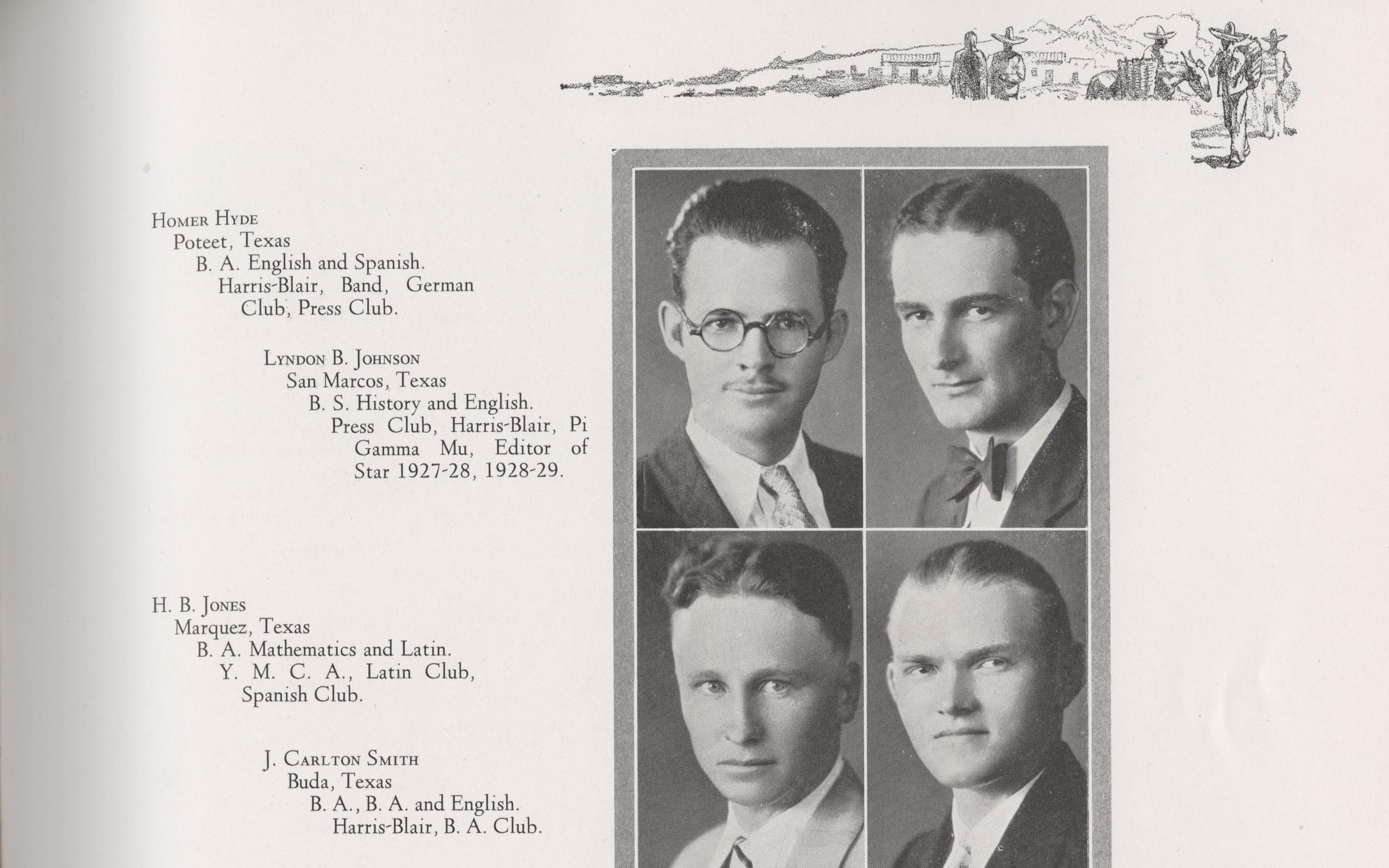 Photo - LBJ in Southwest Texas State Teacher College's 1931 Pedagog ...