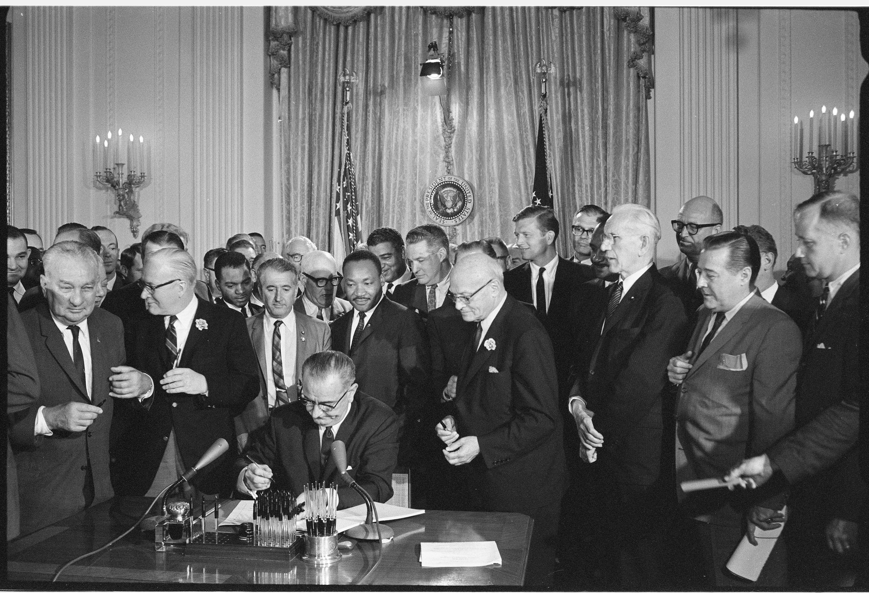 Photo - Signing of the Civil Rights Act of 1964 - LBJ Library