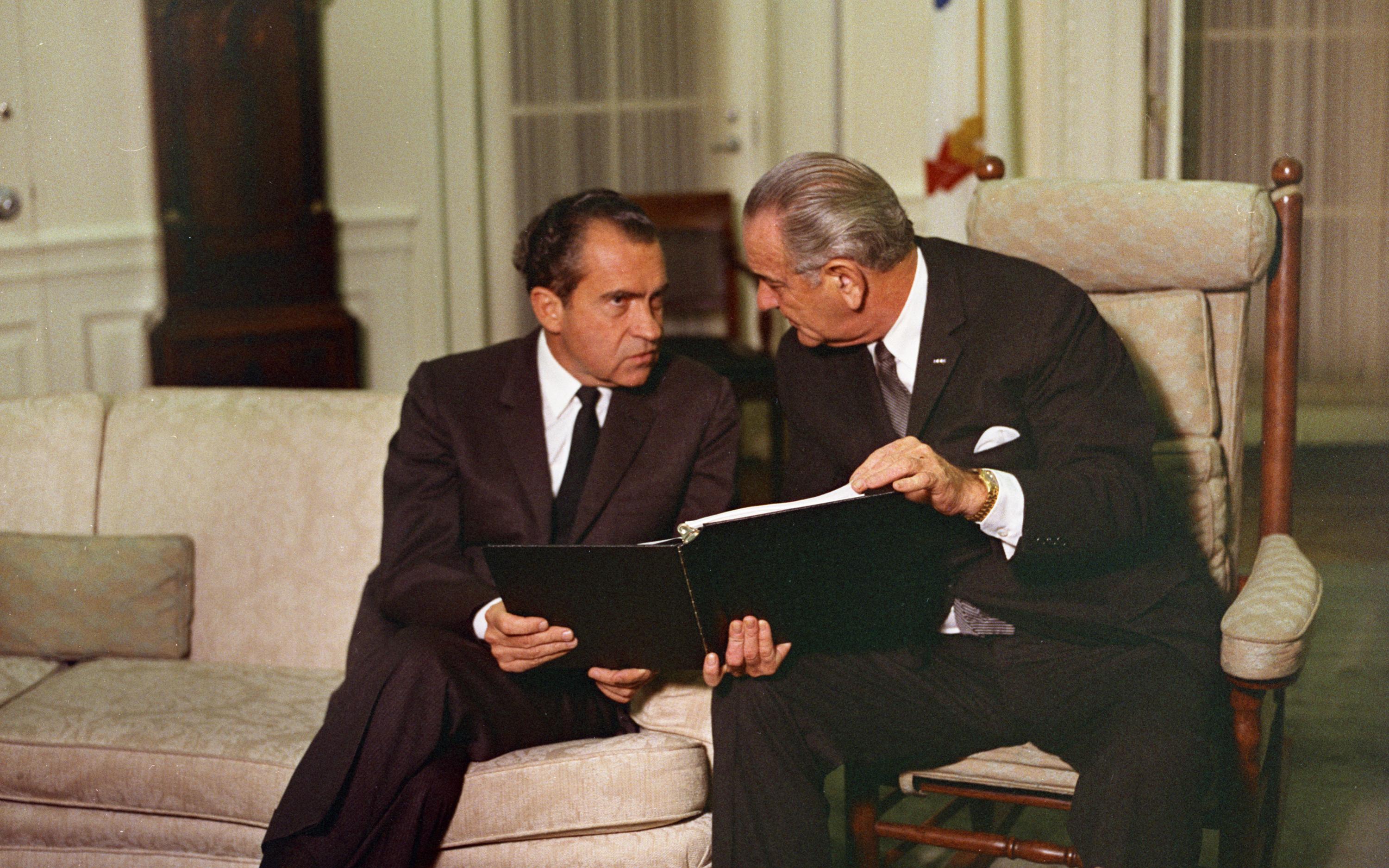 Photo - President-elect Richard Nixon and President Lyndon B. Johnson ...