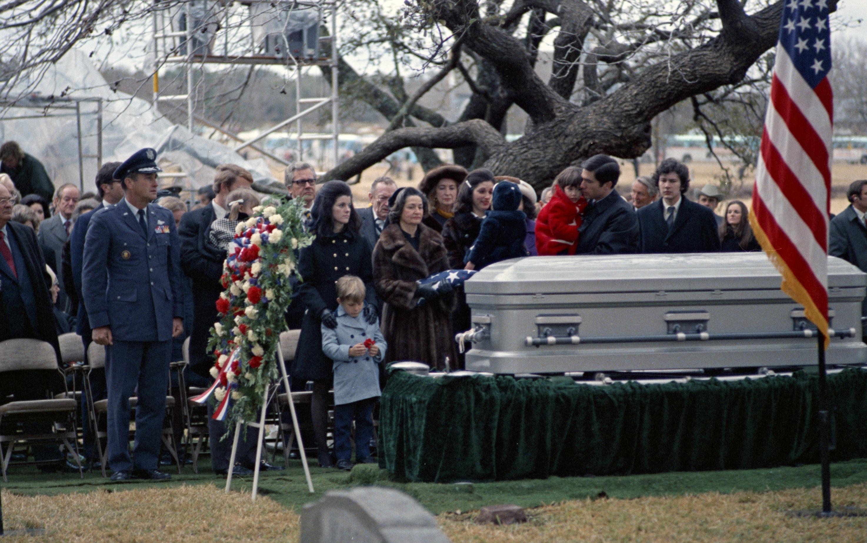 Photo - LBJ's burial service - LBJ Library