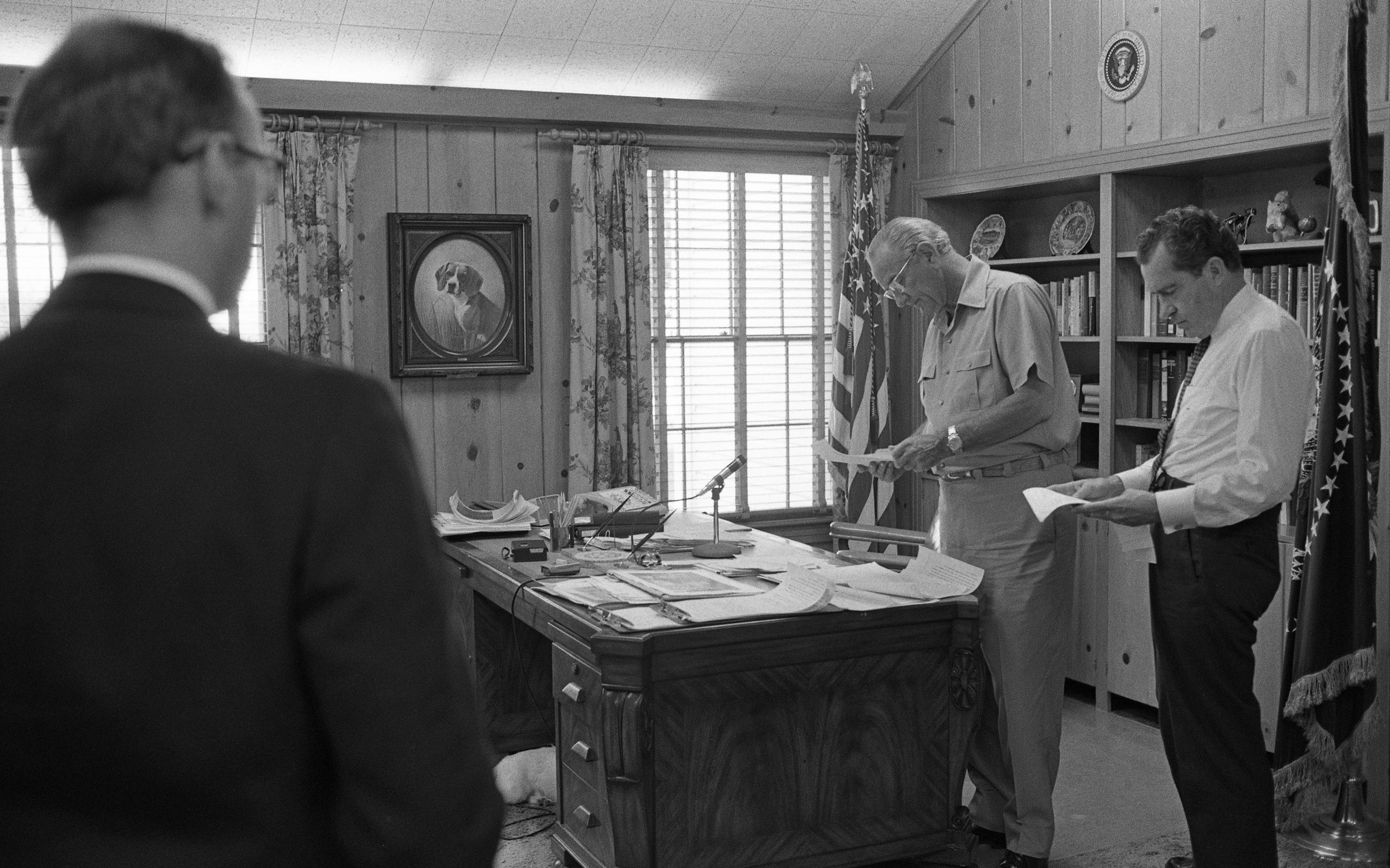 Photo - President Lyndon B. Johnson and Richard Nixon in the LBJ Ranch ...