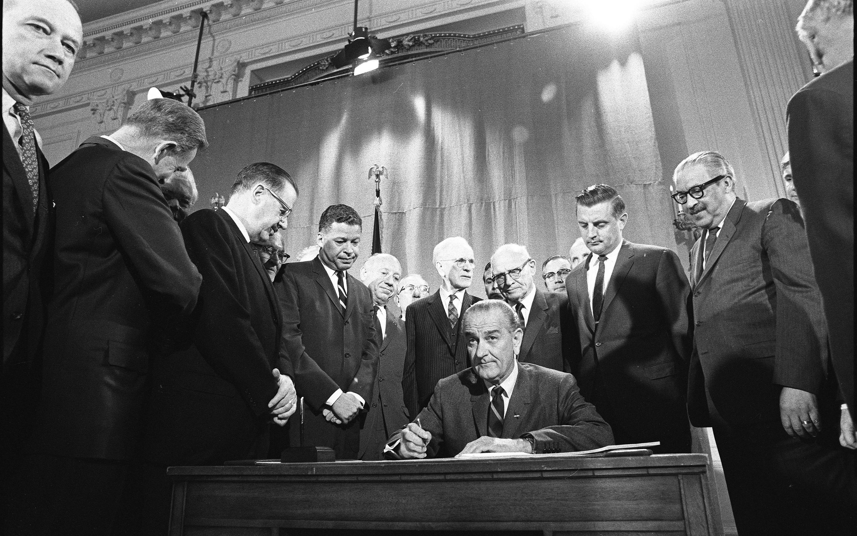 Photo - Signing of the Civil Rights Act of 1968 - LBJ Library