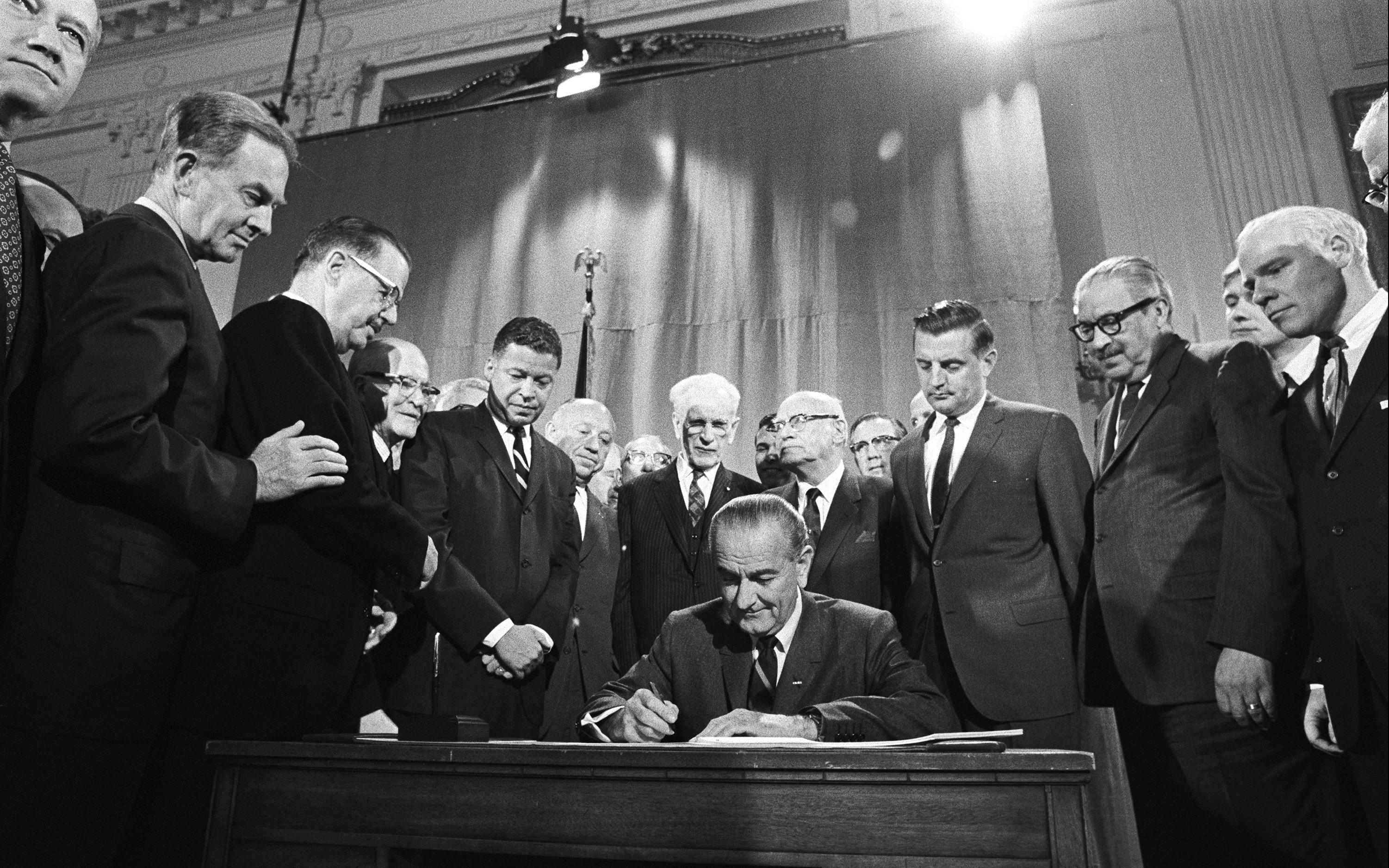 Photo - Signing of the Civil Rights Act of 1968 - LBJ Library