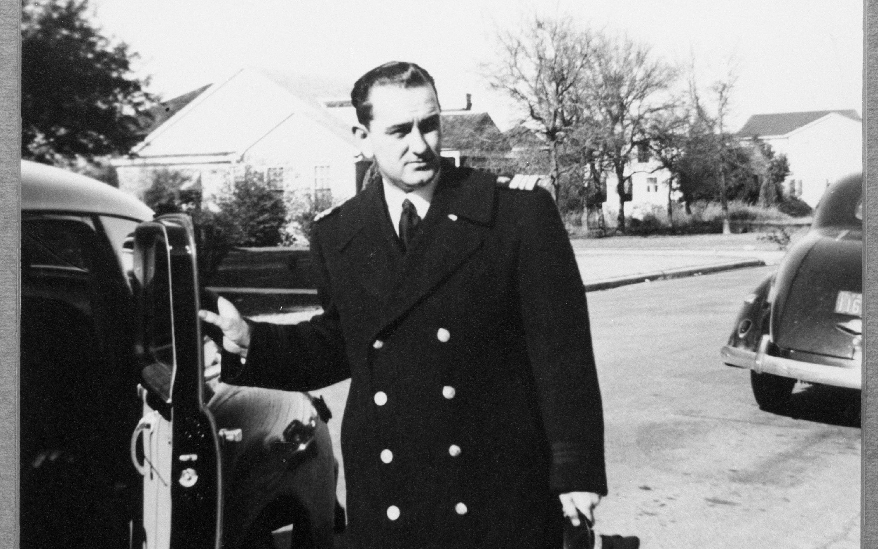 Photo - Lt. Commander Lyndon B. Johnson in Navy uniform - LBJ Library